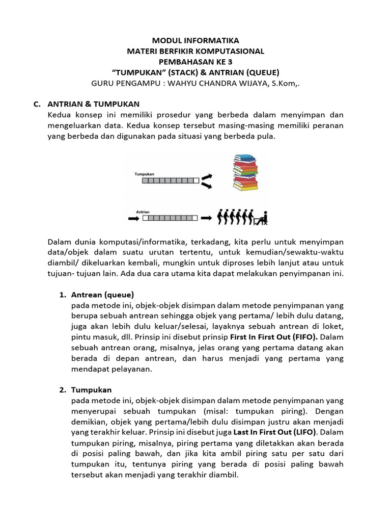 Modul Informatika Materi Berfikir Komputasional Pembahasan Ke 3 ...