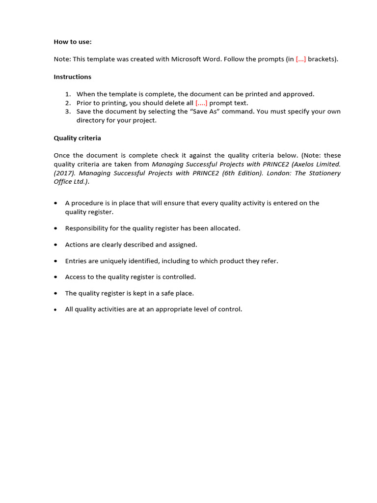 quality-register | PDF | Computing