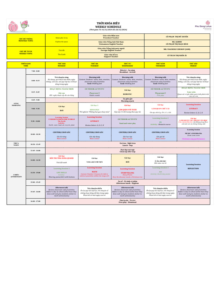 Dec - For Parents - Bilingual Kitty 2 - Weekly Schedule - w16 - w1!16 ...