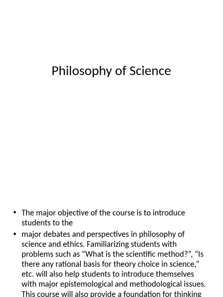Syllubus Philosophy of Science | PDF | Philosophy Of Science | Science