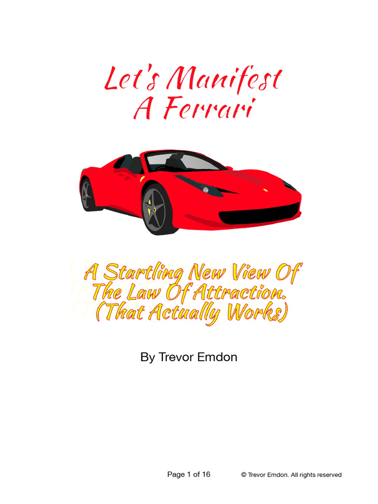 Lets Manifest A Ferrari 2024 5 Edition | PDF | Law Of Attraction (New ...