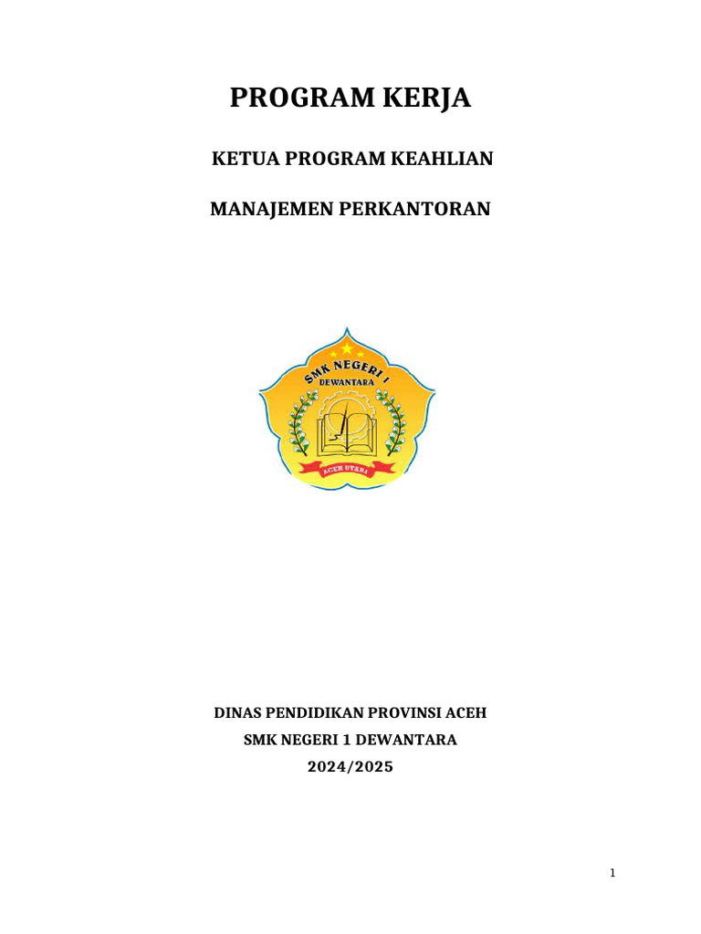 Program Kerja Ketua Paket Keahlian | PDF