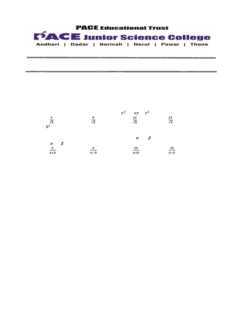 POSL Maths Question Bank for Class 12 | PDF | Euclid | Classical Geometry