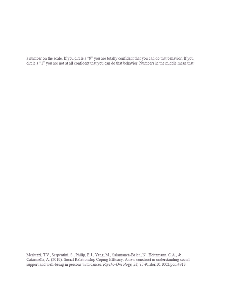 English Social Relationship Coping Efficacy Scale | PDF | Social ...