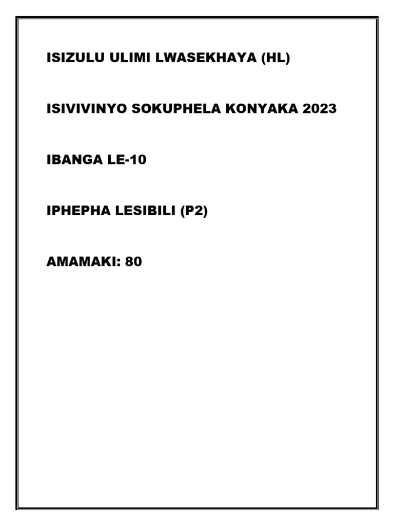 Ibanga 10 Iphepha Lesibili | PDF | Zulu Kingdom | Southern Africa