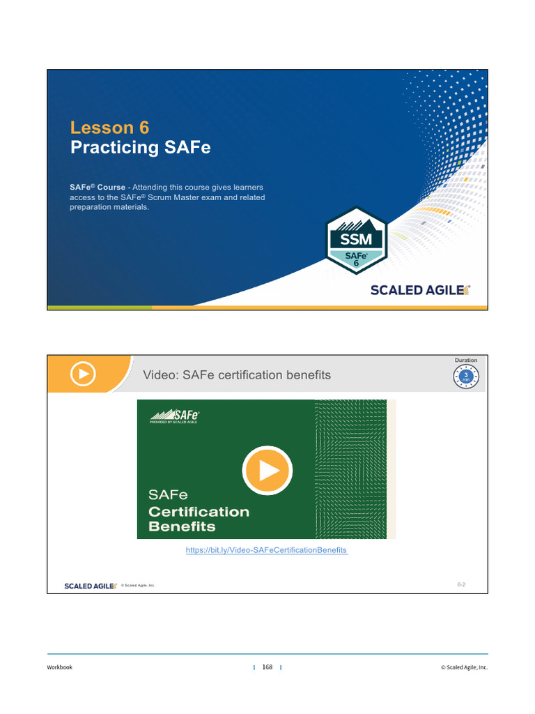 SAFe Scrum Master 6.0 Lesson 6 | PDF | Agile Software Development ...