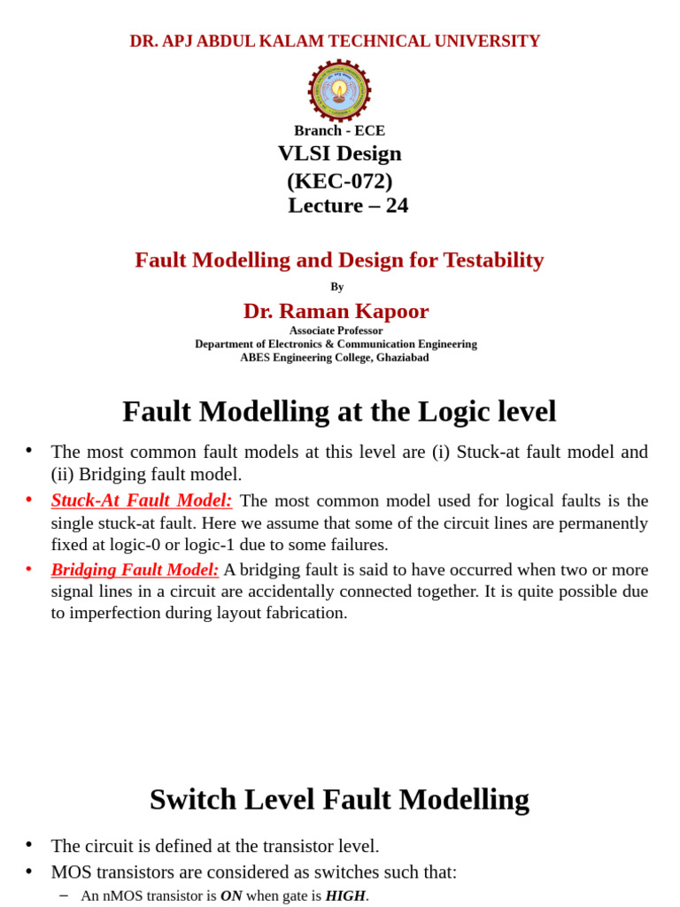 Lecture-24 (KEC-072) Raman Kapoor ABES | PDF | Electronic Engineering | Computer Engineering