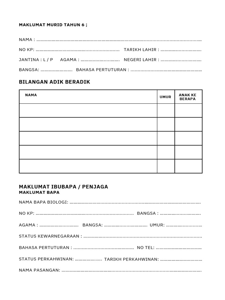 MAKLUMAT MURID IDME | PDF