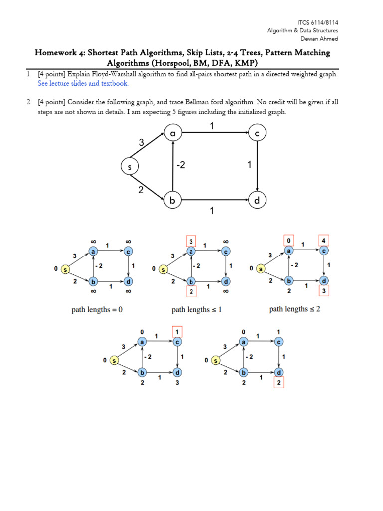 HW#4 - Spring 2021 - Solution | PDF | Theoretical Computer Science | Graph Theory