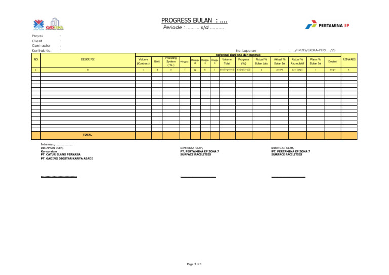Format Rekap Laporan Bulanan | PDF