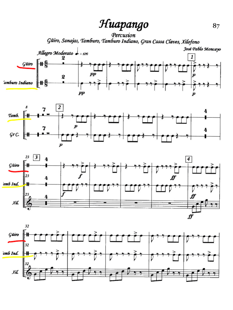Huapango de Moncayo - Percusión | PDF