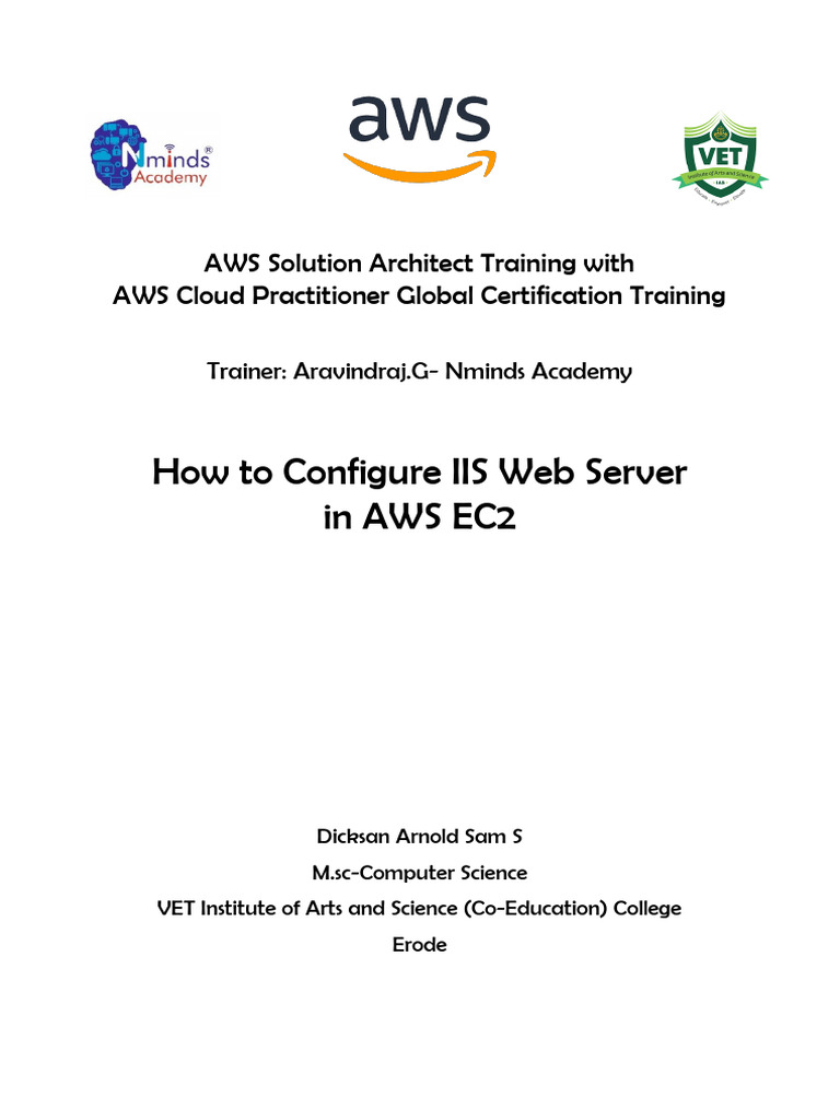 How To Configure IIS Web Server in AWS EC2 | PDF