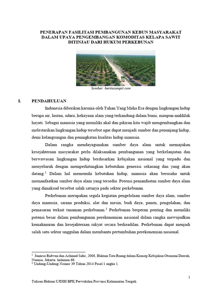 Fasilitasi Kebun Masyarakat Kelapa Sawit | PDF