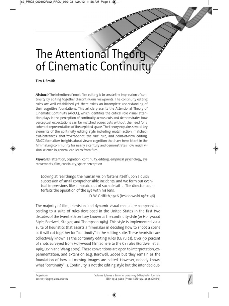 Attentional Theory in Film Continuity | PDF | Attention | Perception