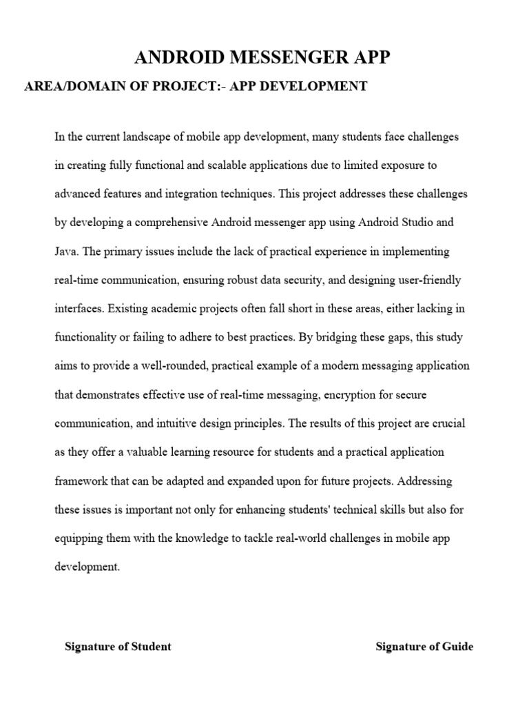 Android Messenger App Development Guide | PDF