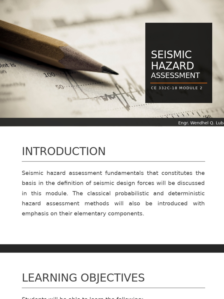 Seismic Hazard Assessment Overview | PDF | Earthquakes | Plate Tectonics