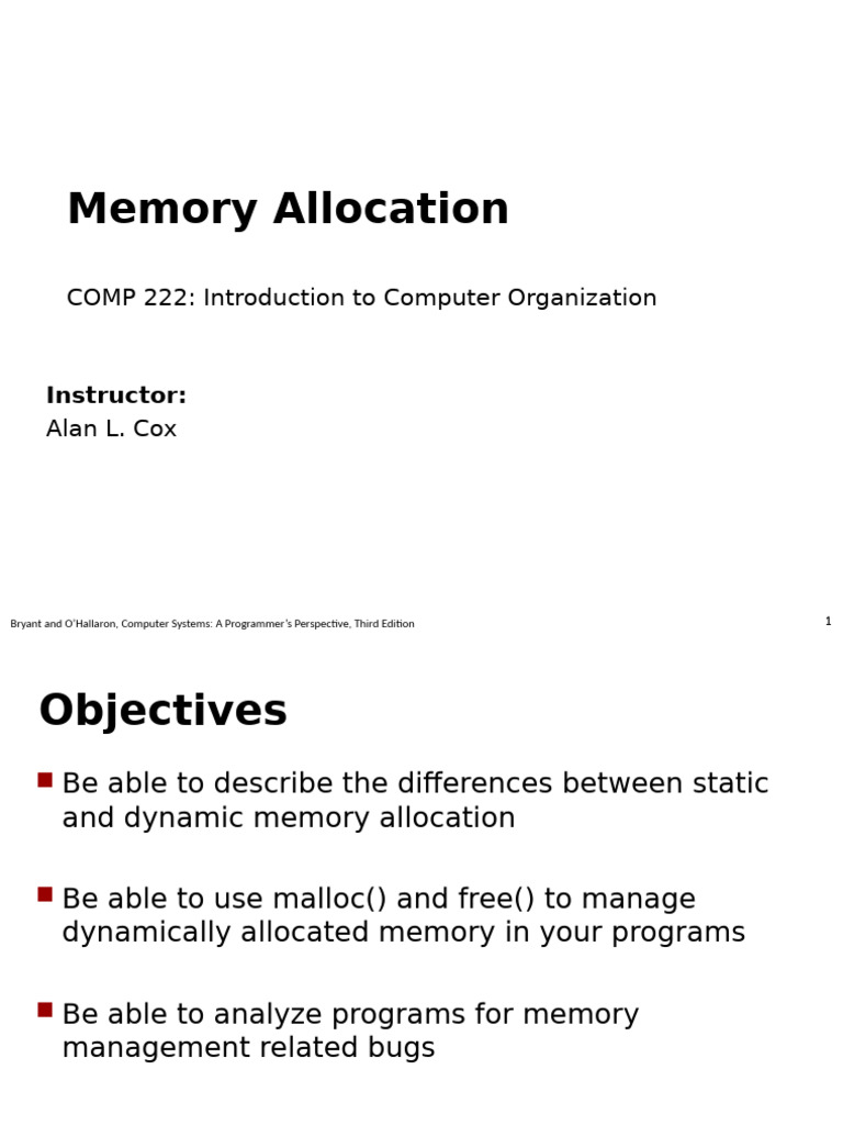 06 Memory Allocation | PDF | Pointer (Computer Programming) | Variable (Computer Science)