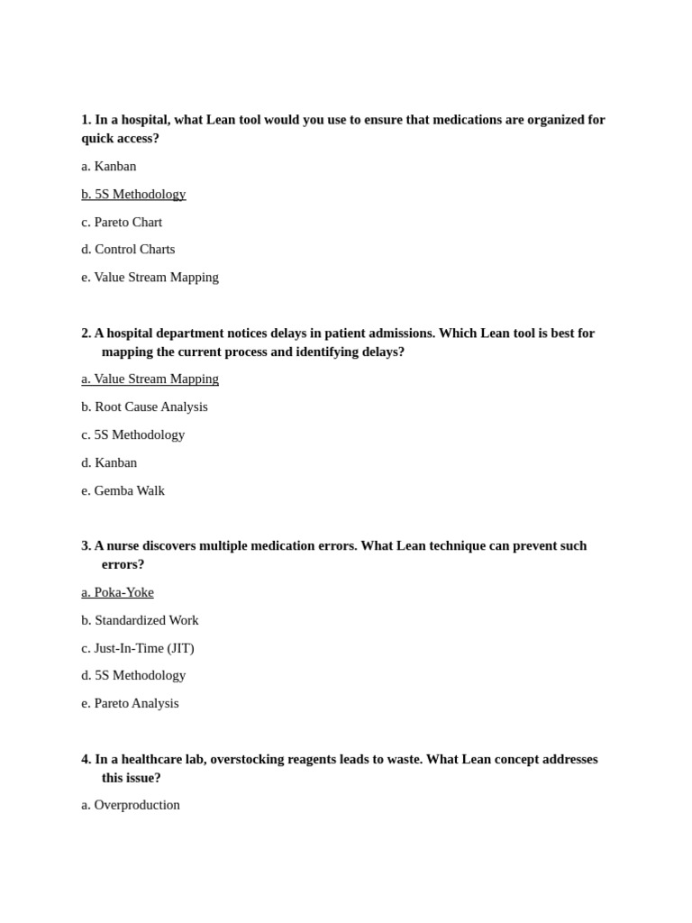 50 Questions About Lean Management & Six Sigma | PDF | Lean ...