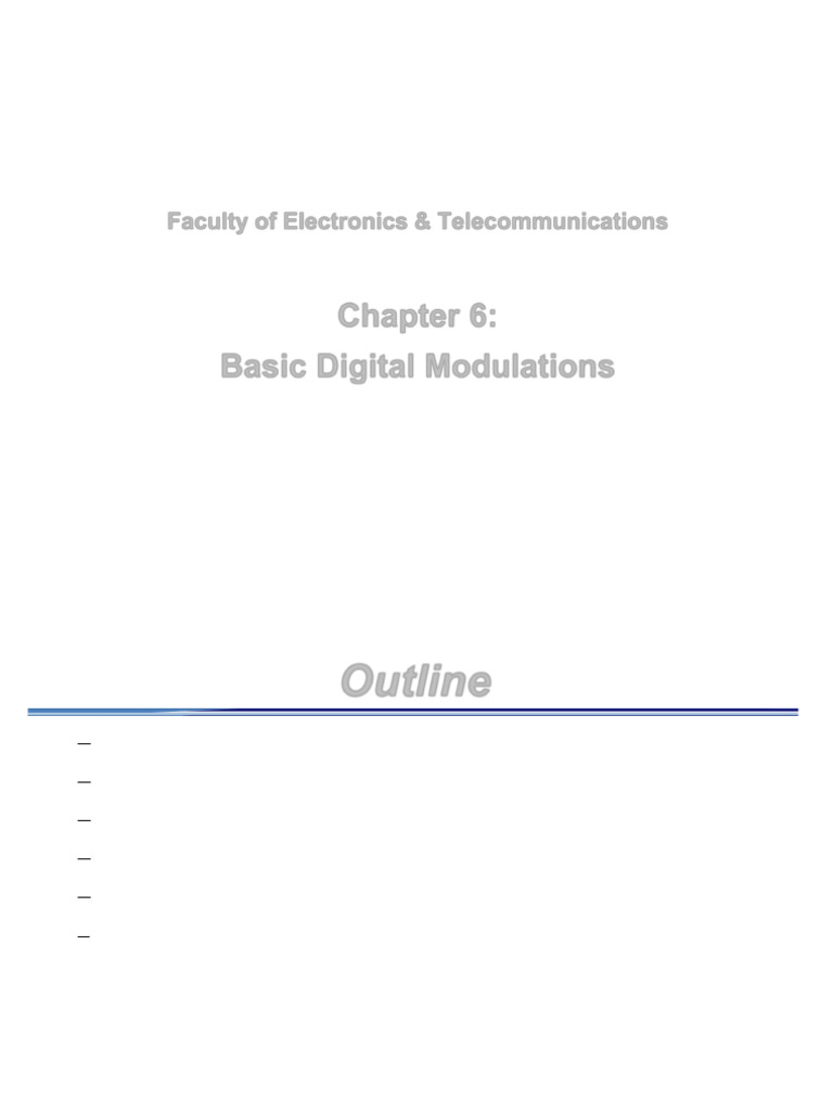 Lecture 6 Digital Modulation 2024 Pdf Modulation Telecommunications Engineering