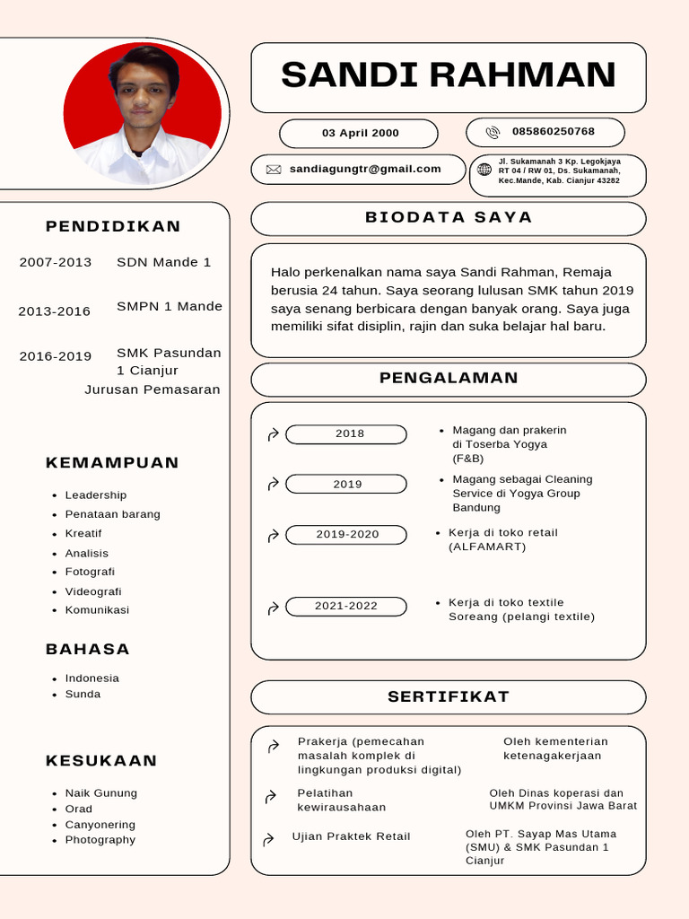 Berkas Lamaran (Sandi Rahman) - 20250107 - 152816 - 0000 | PDF