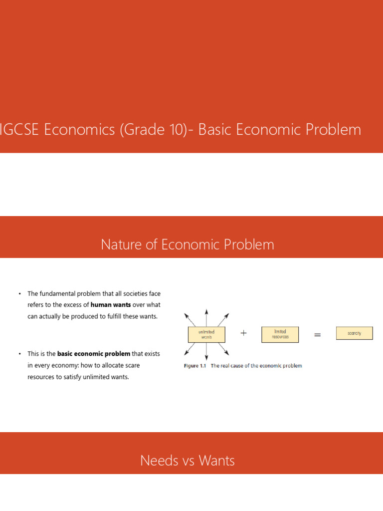 IGCSE Economics: Understanding Scarcity | PDF | Economics | Goods