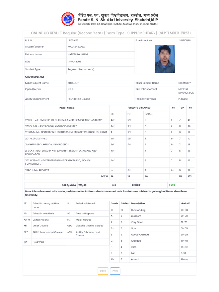 SECOND YEAR RESULT | PDF