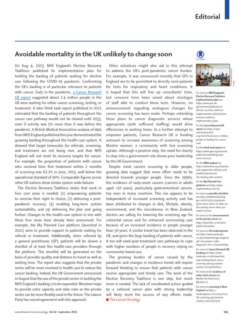 Avoidable Mortality in The UK Unlikely To Change S | PDF | National ...