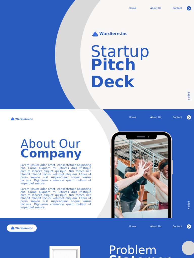 Blue White Minimalist Animated Startup Pitch Deck Presentation | PDF