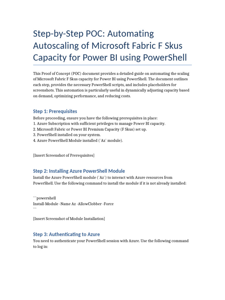 Detailed POC Autoscaling F Skus PowerBI | PDF | Microsoft Azure | Computer Science