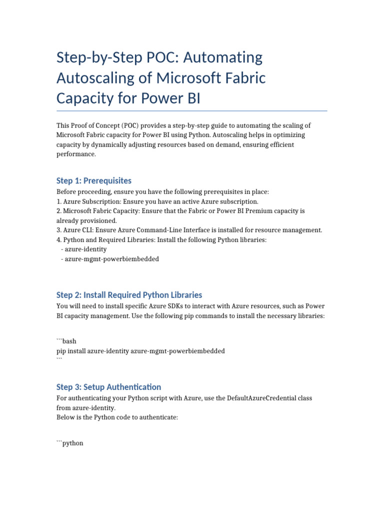 POC Autoscaling Fabric PowerBI | PDF | Python (Programming Language ...