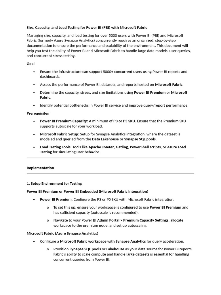 Power BI Load Testing with Microsoft Fabric | PDF | Microsoft Azure ...