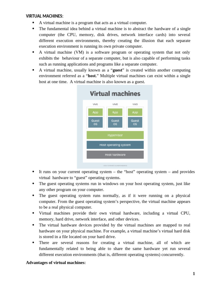 VIRTUAL MACHINES | PDF | Virtual Machine | Virtualization