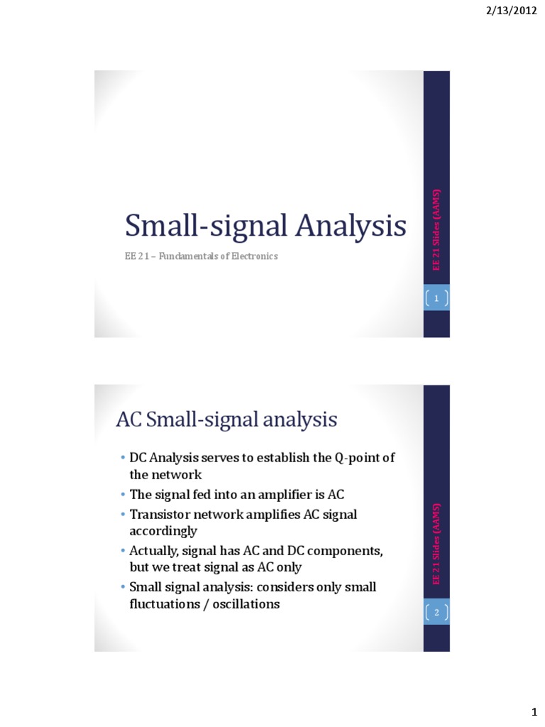 AC Small-Signal Analysis of BJTs | PDF | Amplifier | Field Effect ...