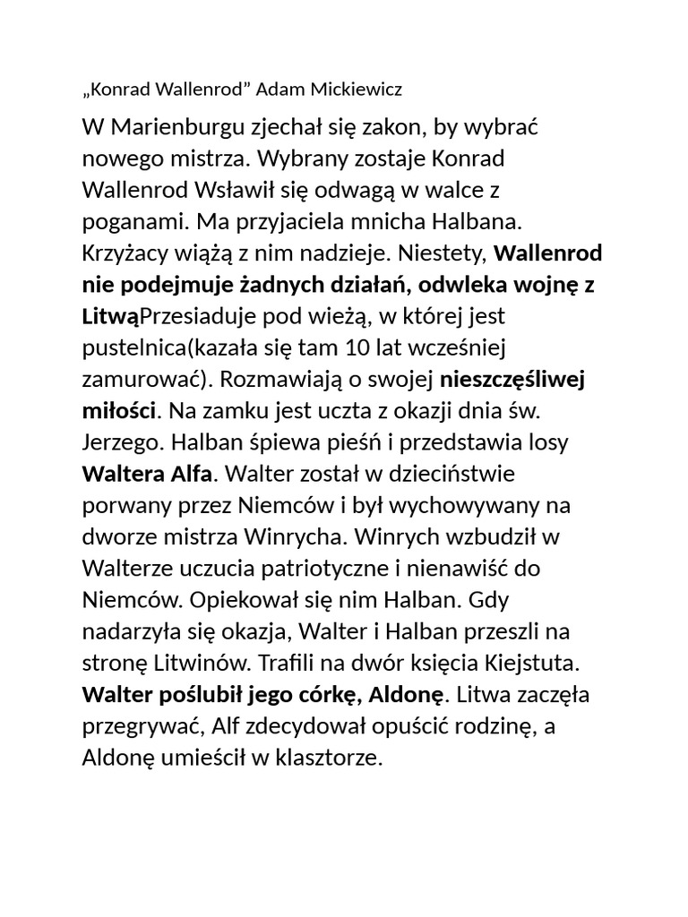 Konrad Wallenrod | PDF