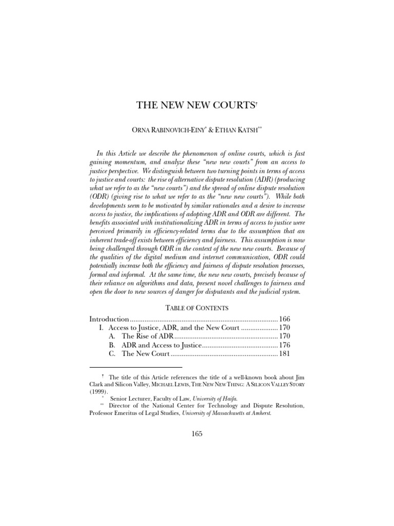 THE NEW NEW COURTS | PDF | Alternative Dispute Resolution | Mediation