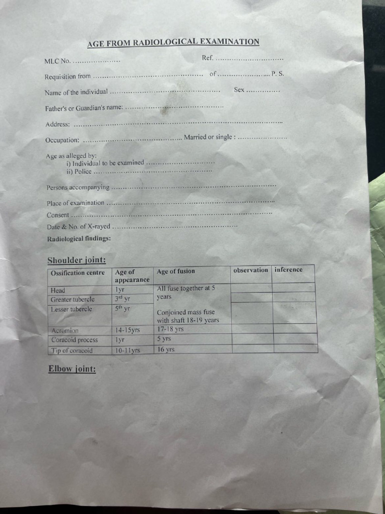 Radiological - Age Determination | PDF