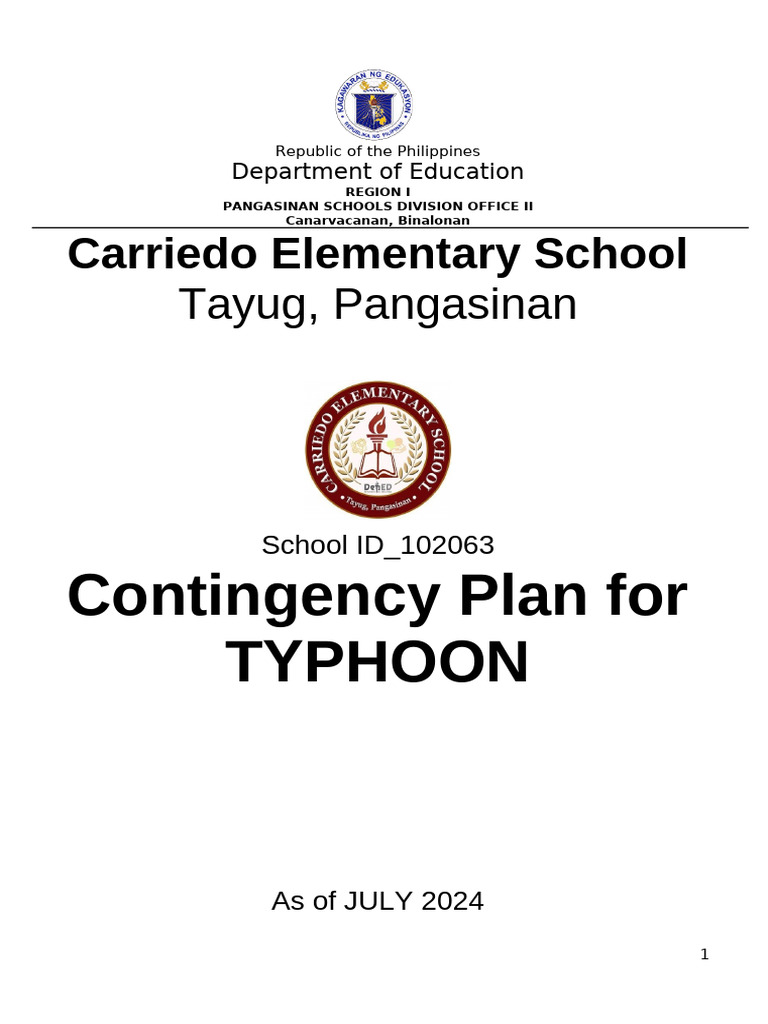 CARRIEDO ES-ConPlan-typhoon | PDF | Emergency | Tropical Cyclones