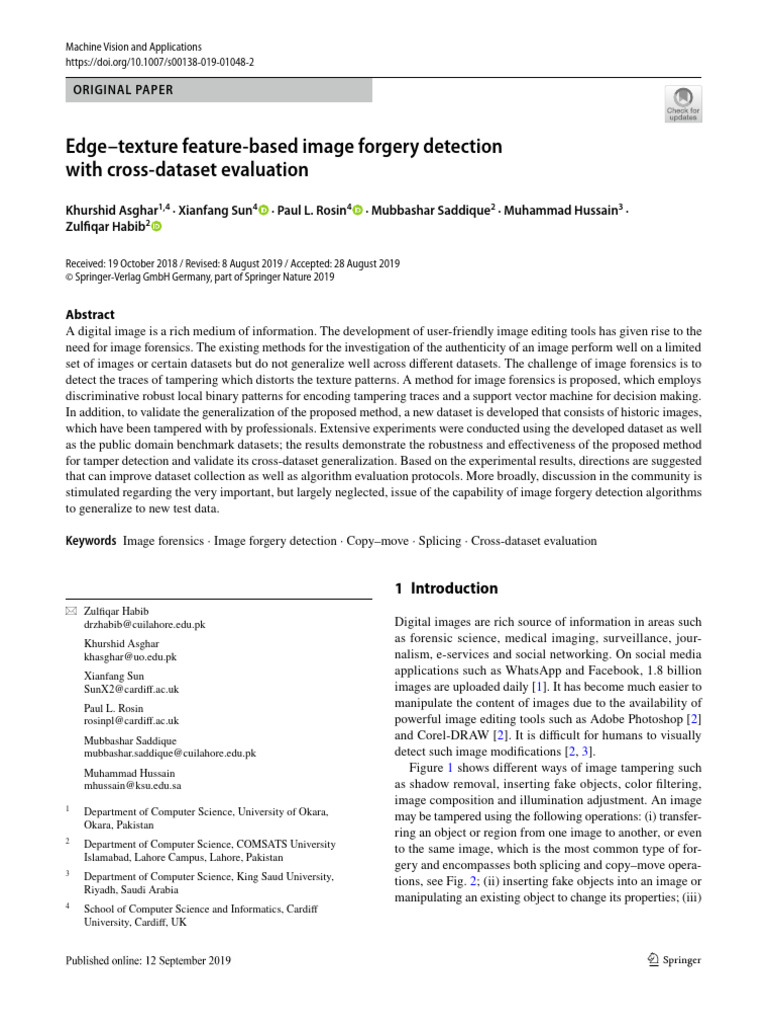 Edge-Texture Feature Based Image Forgery Detection | PDF ...