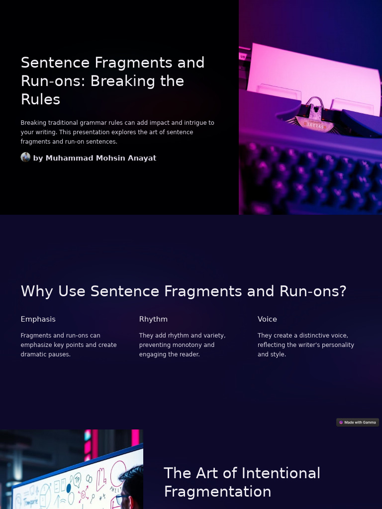 Sentence Fragments and Run Ons Breaking the Rules (1) | PDF | Sentence ...