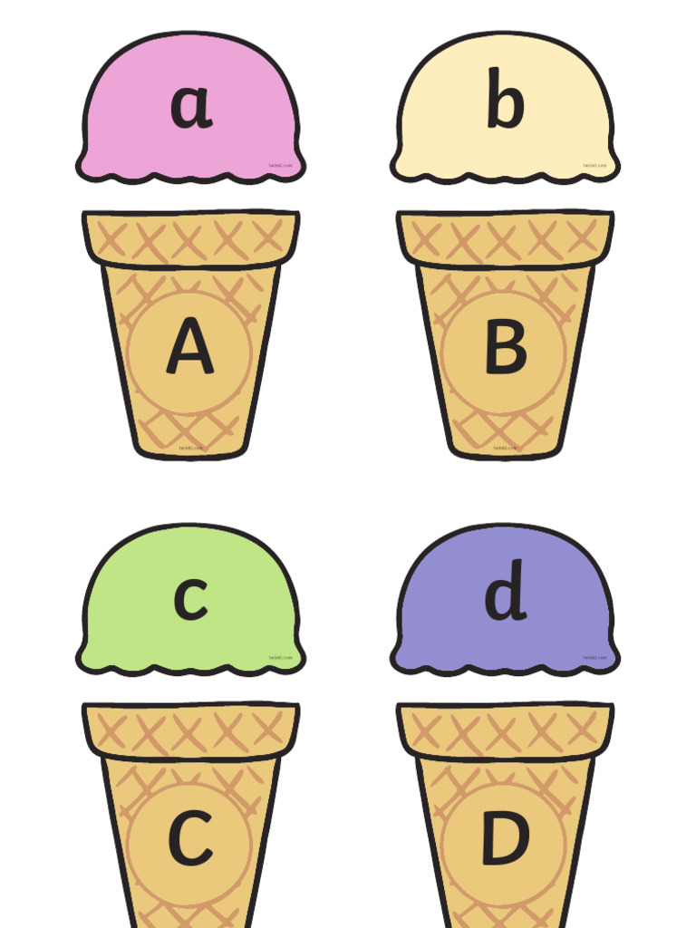 T L 1514 Ice Cream Upper and Lower Case Matching Activity Ver 2 | PDF