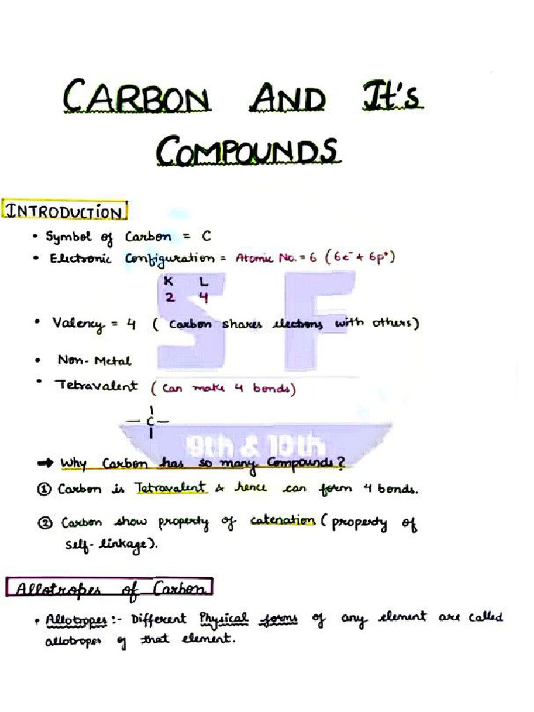 Carbon and It's Compound | PDF