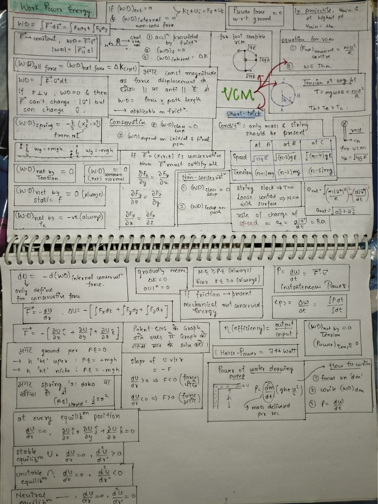 Work Power and Energy Short Note | PDF