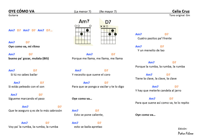 OYE CÓMO VA - Celia Cruz | PDF