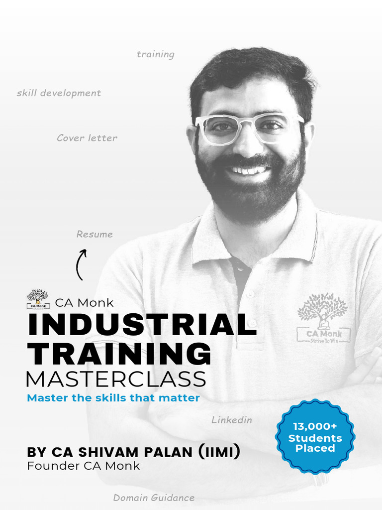 Industrial Training Masterclass CA Monk | PDF | Startup Company | Small Business & Entrepreneurs