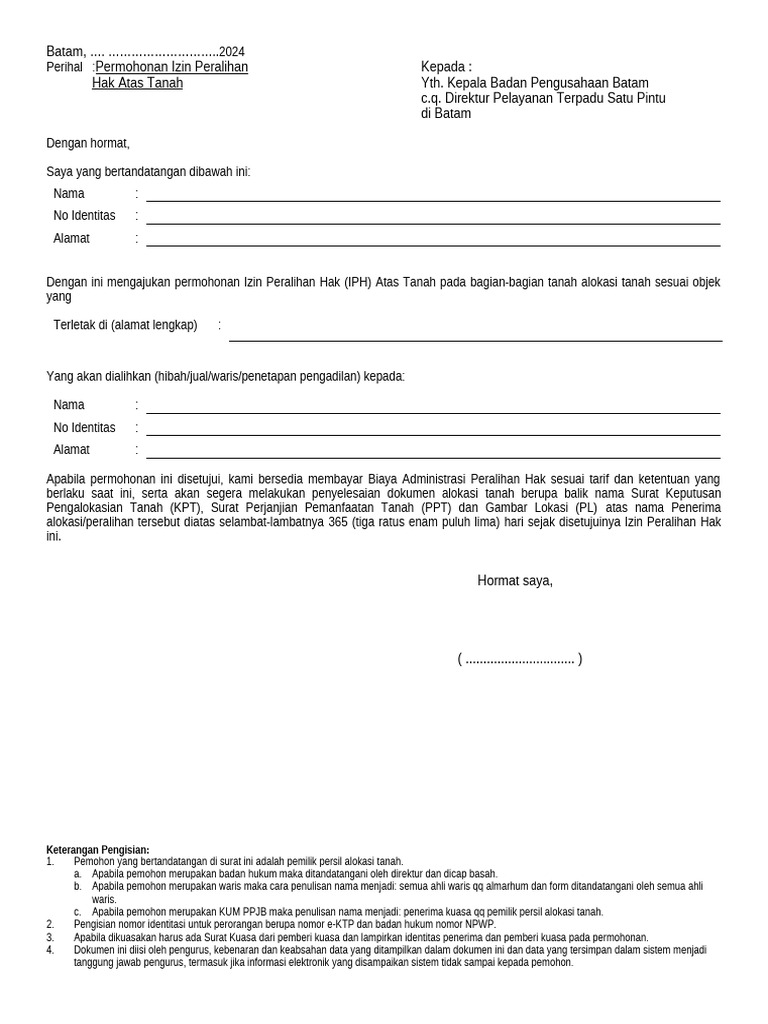 Formulir Permohonan Iph-202409031 | PDF