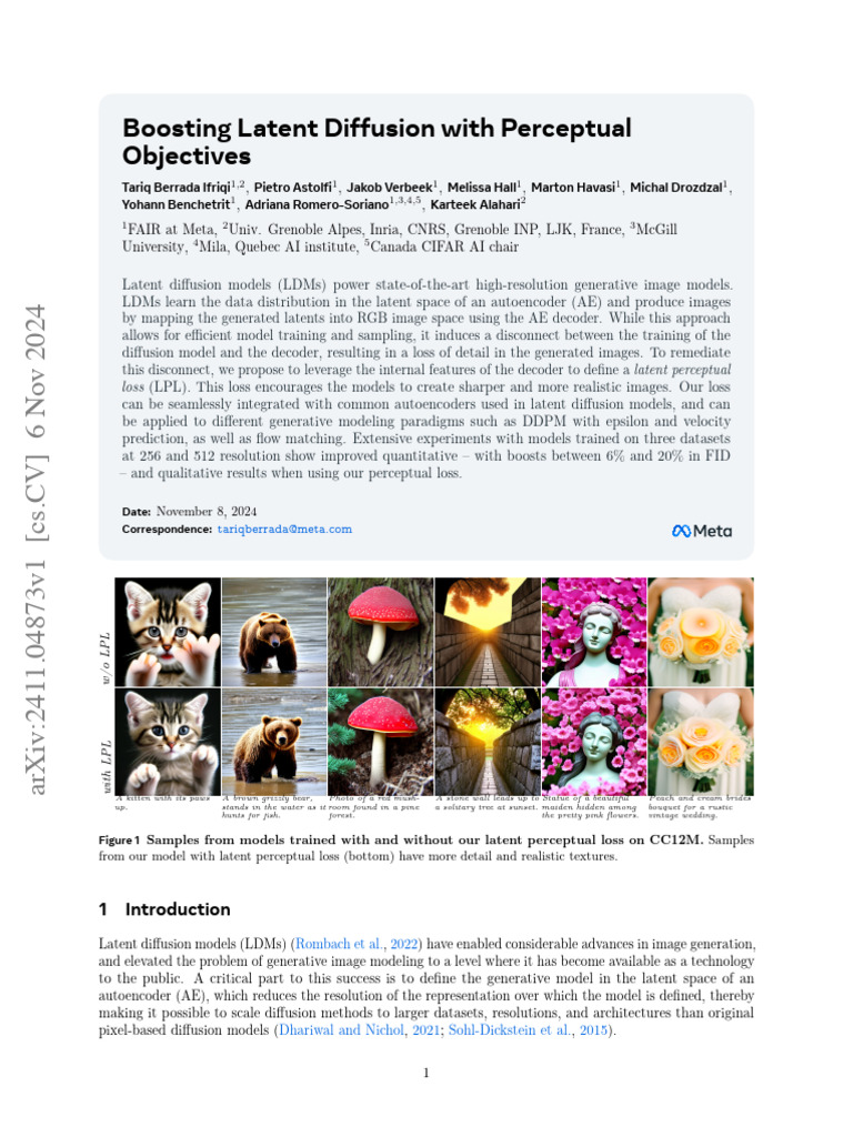 Boosting Latent Diffusion with Perceptual Objectives | PDF | Applied ... Boosting Latent Diffusion with Perceptual Objectives | PDF | Applied ...