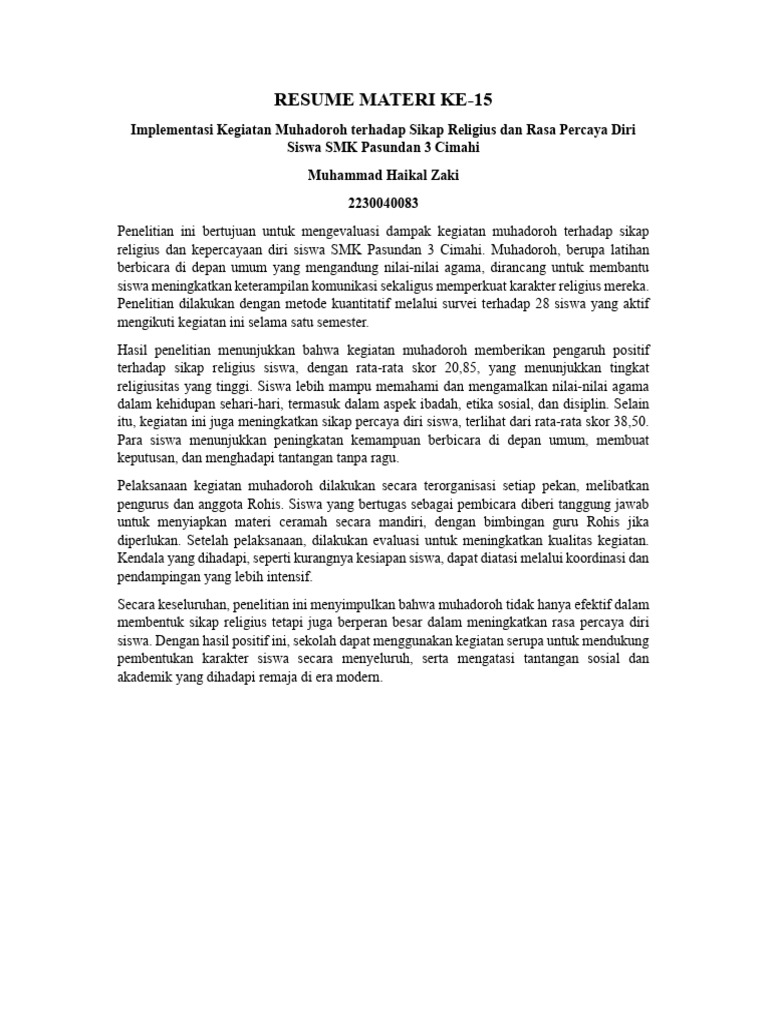 Resume Materi Ke-15 | PDF