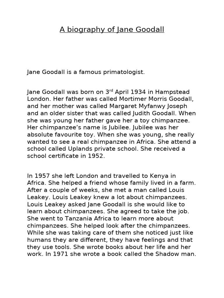Jane goodall | PDF