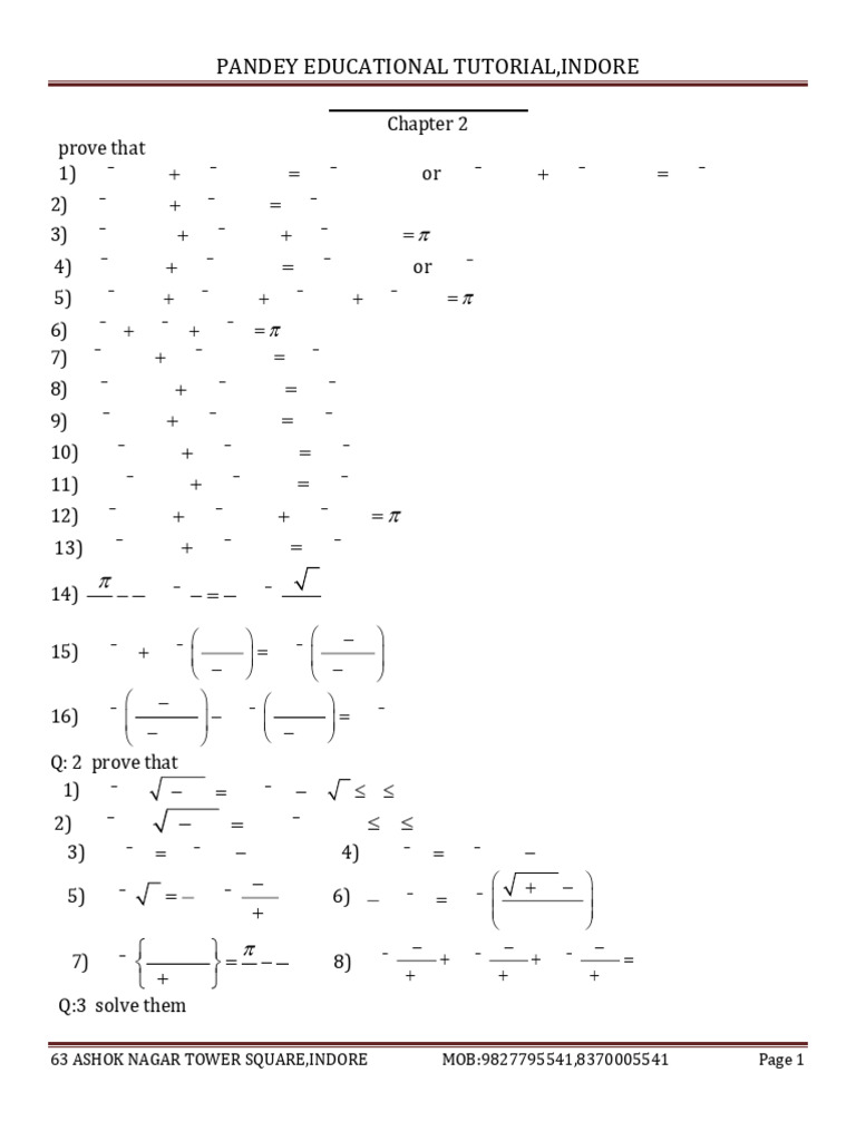 MATHS Sheet 1 | PDF | Mathematical Objects