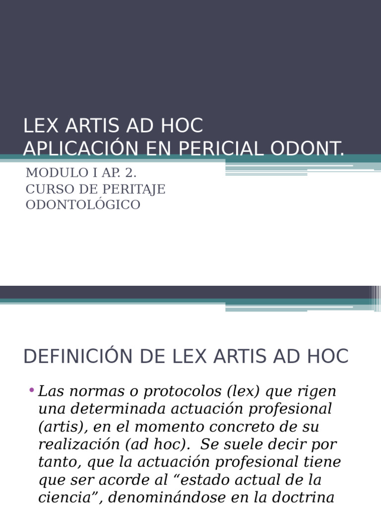 LEX ARTIS | PDF | Ortodoncia | Medicina CLINICA